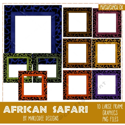 African Safari Square Frame Graphics Package 2 - CUP764413_70864 ...