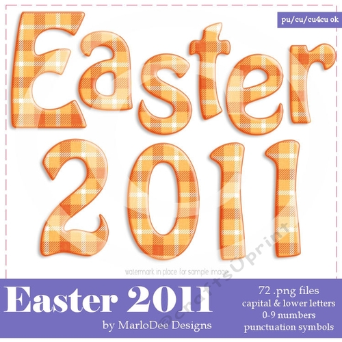 Orange Plaid Alphabet Letters & Numbers - Easter 2011 Colors ...