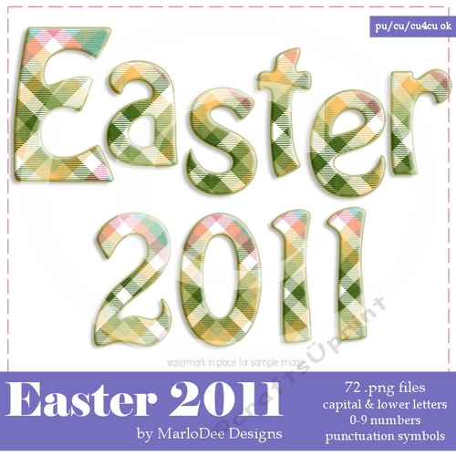 Easter Plaid Alphabet Letters & Numbers - CUP777491_70864 | Craftsuprint