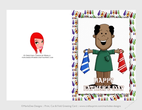 Silly Father with Neck Ties | Cut & Fold 5x7 Happy Fathers Day Card 3 ...