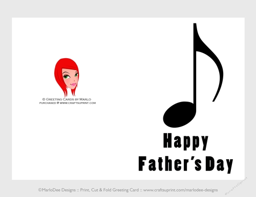 Music Note | Cut & Fold 5x7 Happy Fathers Day Card - CUP786368_70864 ...