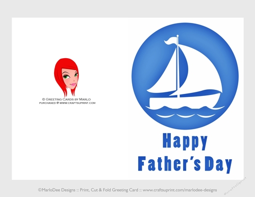 Nautical Sail Boat | Cut & Fold 5x7 Happy Fathers Day Card 3 ...