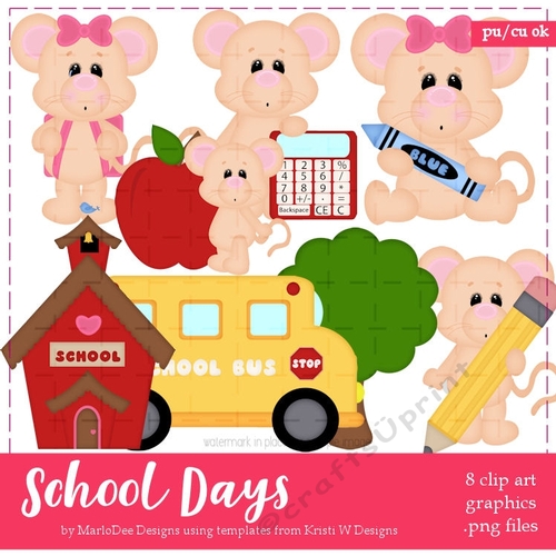 School Days - Mice Clip Art Graphics - CUP786810_70864 | Craftsuprint