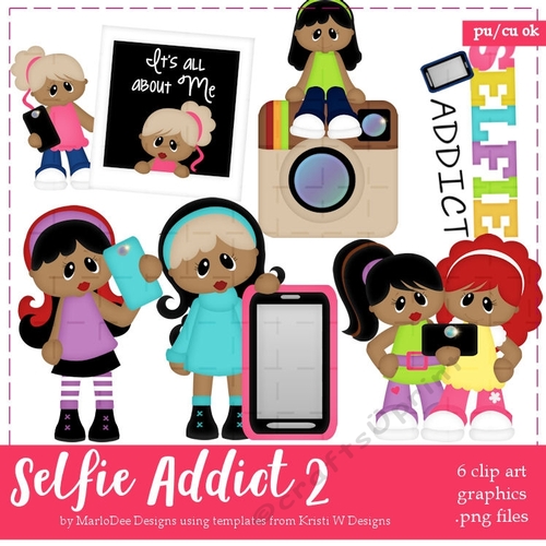 Selfie Addict 2 - Girls Clip Art Graphics - CUP786812_70864 | Craftsuprint