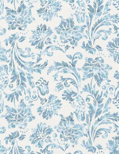Pastel Blue Watercolor - Damask Floral Design A4 Size Backing Paper ...