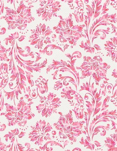Pink & Purple Watercolors - Damask Floral Design A4 Size Backing Paper ...