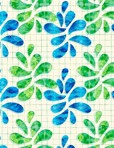 Blue & Green Watercolors - Water Drops Design A4 Size Backing Paper ...