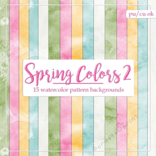 Spring Colors 2 - A4 Size Watercolor Backgrounds - CUP874351_70864 ...