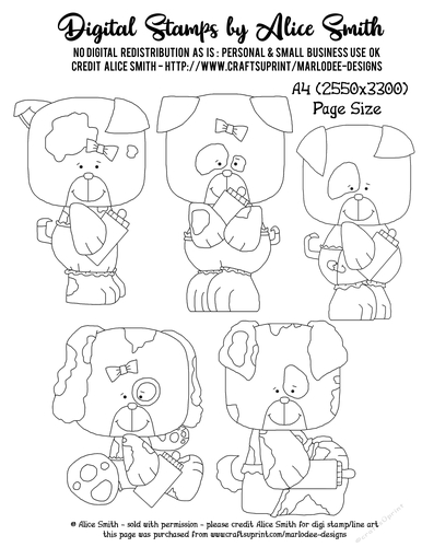Baby Puppy Dogs - Digital Stamp Graphics - CUP883799_70864 | Craftsuprint