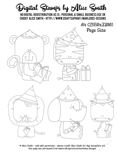 Birthday Zoo Animals - Digital Stamp Graphics - CUP888894_70864 ...