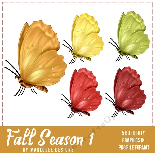 Fall Season Colors 1 - Butterflies | Designer Resource - CUP924996 ...