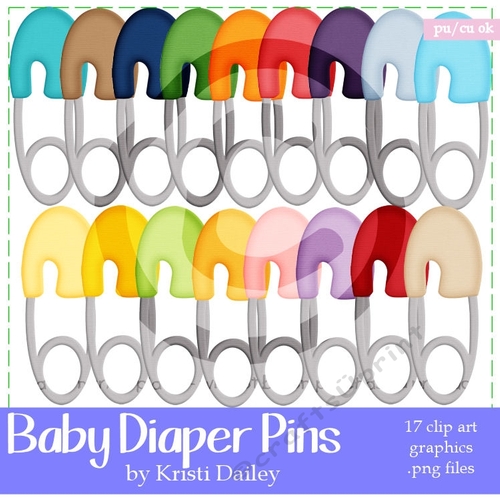 Diaper Pins Clip Art Graphics - CUP947858_70864 | Craftsuprint