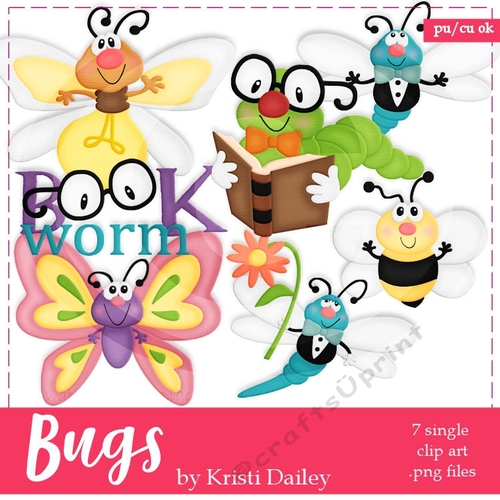 Bookworm Bugs Clip Art Graphics - CUP948150_70864 | Craftsuprint