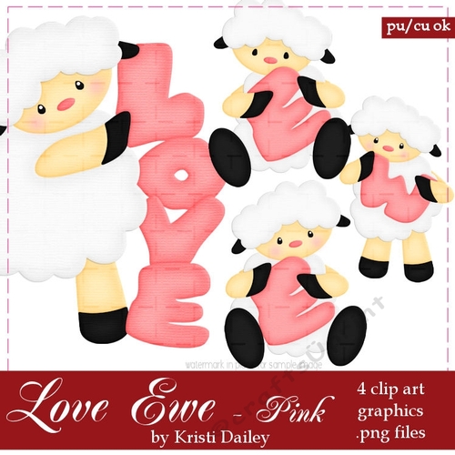 Love Ewe Sheep - Pink Set Clip Art Graphics - CUP948353_70864 ...