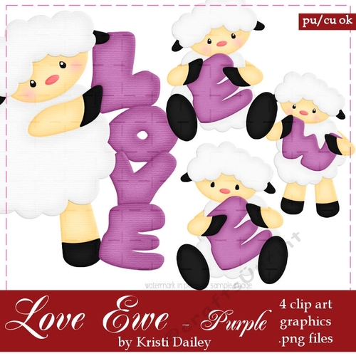 Love Ewe Sheep - Purple Set Clip Art Graphics - CUP948354_70864 ...