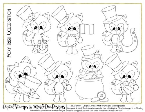 Foxy Irish Celebration - St. Patricks Day Digital Stamps - CUP952544 ...