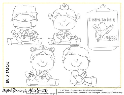 When I Grow Up I Want to Be A Nurse Digital Stamps - CUP970391_70864 ...