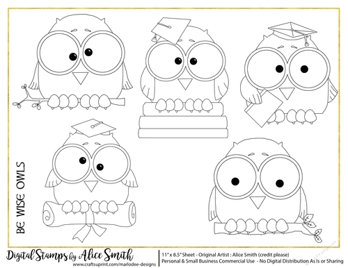 Be Wise Owls Digital Stamps - CUP970400_70864 | Craftsuprint