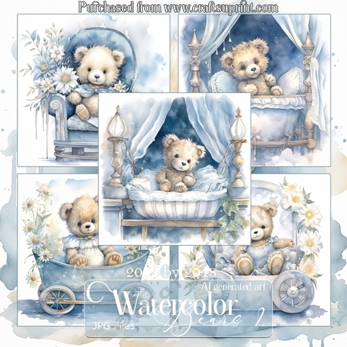 Watercolor Bears 2 backgrounds - CUP1232820_79156 | Craftsuprint