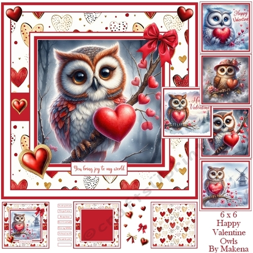 Happy Valentine Owls - CUP1353722_79156 | Craftsuprint