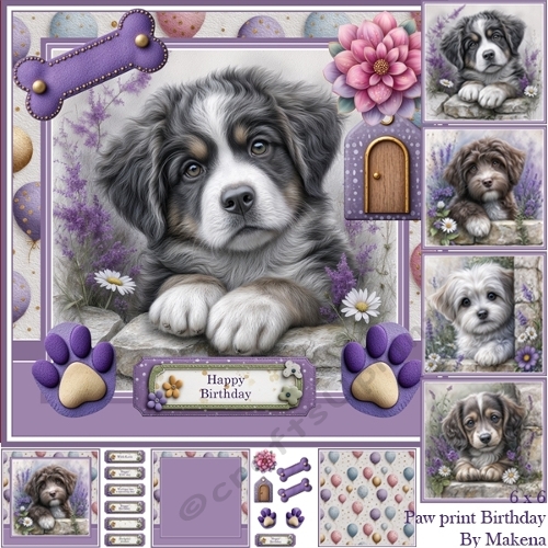 Paw print birthday - CUP1381355_79156 | Craftsuprint