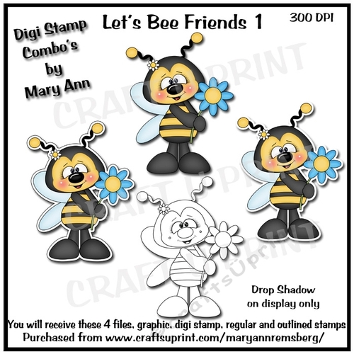 Lets Bee Friends Digi Stamp Combo CU - CUP785503_79886 | Craftsuprint