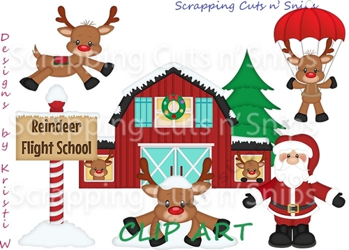 Reindeer Flight School ClipArt - CUP839180_79886 | Craftsuprint