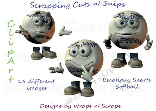 Emotiguy: Sports Softball ClipArt - CUP885209_79886 | Craftsuprint