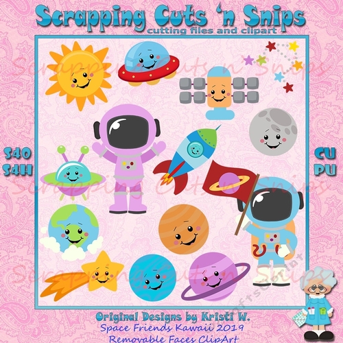 Space Friends Kawaii 2019 Removable Faces ClipArt - CUP958510_79886 ...