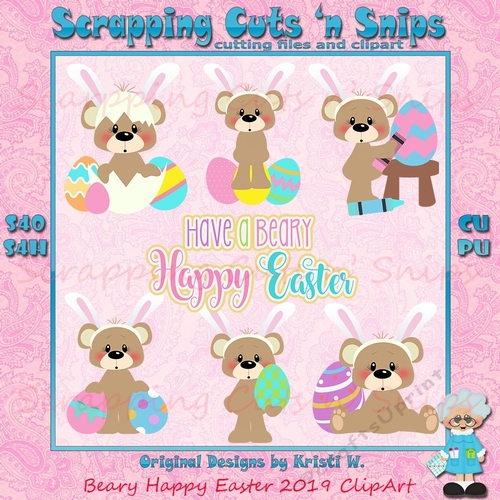Beary Happy Easter 2019 ClipArt - CUP959748_79886 | Craftsuprint
