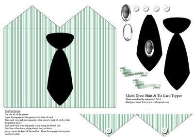 Man's Dress Shirt & Tie Card Topper - CUP133238_99 | Craftsuprint