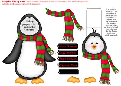 Penguine Flip-up Card - CUP146123_99 | Craftsuprint