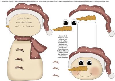 Snowman Flip-up Card - CUP147184_99 | Craftsuprint