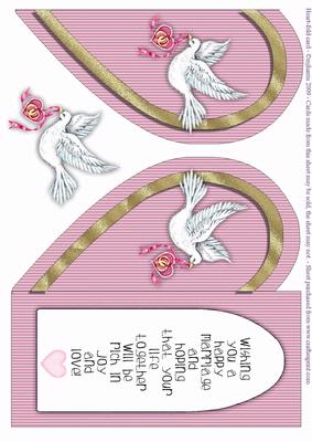 Heart-fold Wedding Card Doves - CUP14814_99 | Craftsuprint