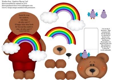 Weather Bear - Rainbow Flip-up Card - CUP151014_99 | Craftsuprint