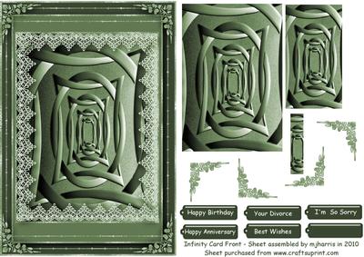 Infinity Card Front in Green - CUP157905_99 | Craftsuprint