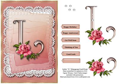 Letter "l" Monogram Card Front - CUP165453_99 | Craftsuprint