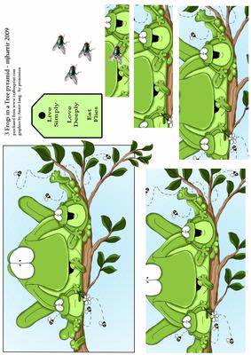 3 Frogs in a Tree Pyramid - CUP19613_99 | Craftsuprint