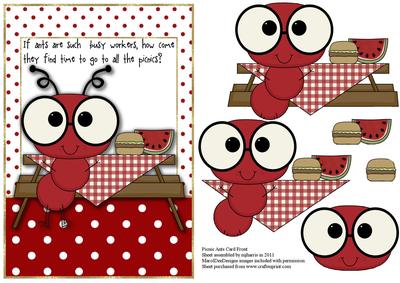 Picnic Ants Card Front - CUP200885_99 | Craftsuprint