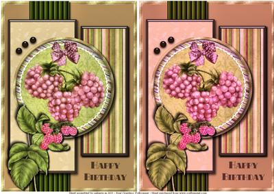2 Raspberry Birthday Card Toppers - CUP209949_99 | Craftsuprint