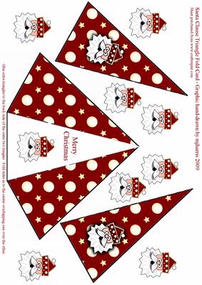 Santa Clause Christmas Triangle-fold Card - CUP21149_99 | Craftsuprint