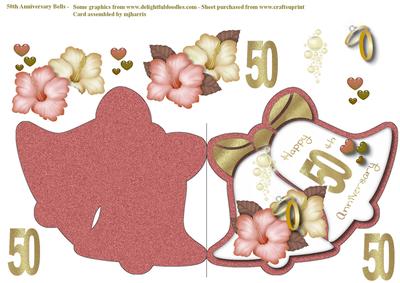Golden Anniversary Wedding Bells Card - CUP274129_99 | Craftsuprint