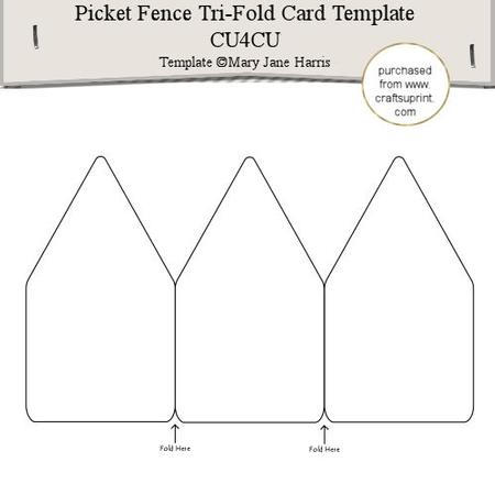Picket Fence Tri-fold Card Template - Cu4cu - CUP291561_99 | Craftsuprint