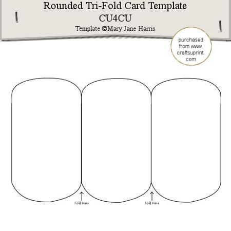 Rounded Tri-fold Card Template - Cu4cu - CUP291564_99 | Craftsuprint