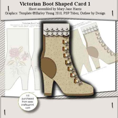Victorian Boot Shaped Card 1 - CUP312346_99 | Craftsuprint