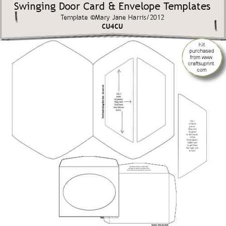 Swinging Door Card & Envelope Templates - CUP315375_99 | Craftsuprint