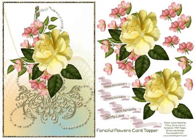 Fanciful Flowers Card Topper 1 - CUP336040_99 | Craftsuprint