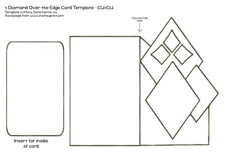 3 Diamond Over the Edge Card Template - Cu4cu - CUP344761_99 | Craftsuprint