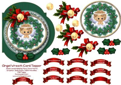 Angel Wreath Card Topper 1 - CUP345844_99 | Craftsuprint