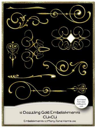 10 Dazzling Gold Embelishments - 1 - CUP351996_99 | Craftsuprint